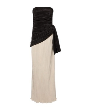 Simkhai Laia Plissé Bustier Dress - Black