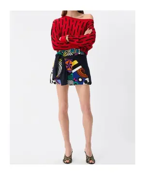 Versace Printed Velvet Mini Skirt