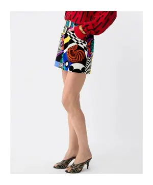 Versace Printed Velvet Mini Skirt