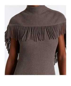 Simkhai Jordan Caped Wool And Cashmere Maxi Dress