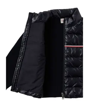 Moncler Tricolour Padded Cotton Blend Cardigan