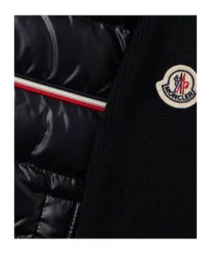Moncler Tricolour Padded Cotton Blend Cardigan