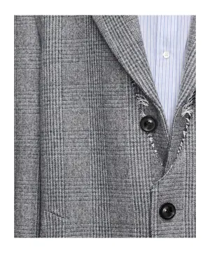 MAISON MARGIELA Check Frayed Coat