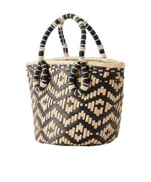 Johanna Ortiz Raffia Mini Bucket Bag