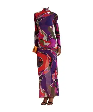 Emilio Pucci Printed Tulle Maxi Dress