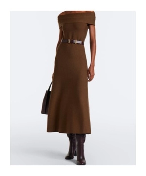 Simkhai Camilla Off-shoulder Wool Midi Dress