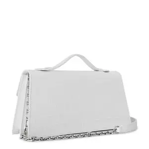 Alexander McQueen Croc Embossed Shoulder Bag With Skull Clasp