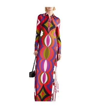 Emilio Pucci Printed Satin Maxi Dress