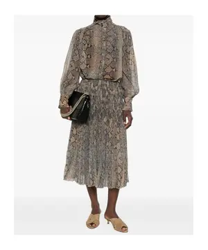ERMANNO FIRENZE Snake-print Ruffled Shirt