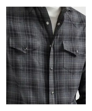 Brunello Cucinelli Cotton Madras Western Shirt