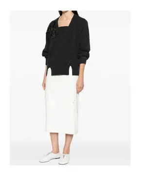 ERMANNO FIRENZE Bead-embellished Layered-effect Sweater