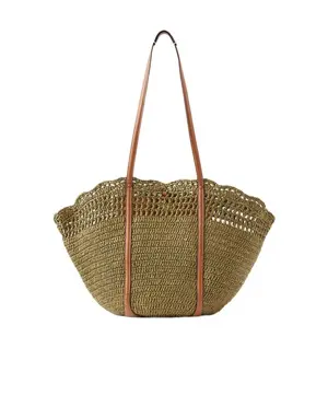 Ulla Johnson Curved Woven Handbag - Brown