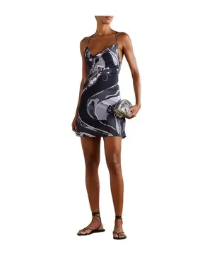 Emilio Pucci Printed Satin-jersey Mini Dress