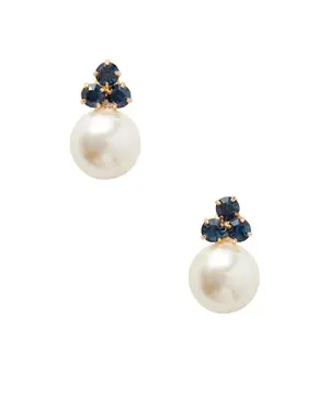 JENNIFER BEHR Gold-tone Sapphire And Pearl Drop Earrings - No