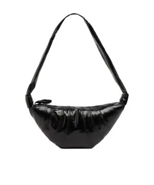 LEMAIRE Bellows Shoulder Bag With Handle Black