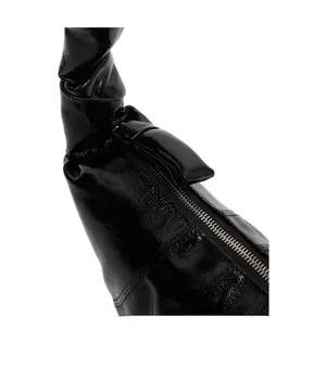 LEMAIRE Bellows Shoulder Bag With Handle - Black