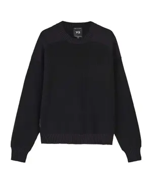 Y3 Loosefitting Crewneck Knit Sweater - Black