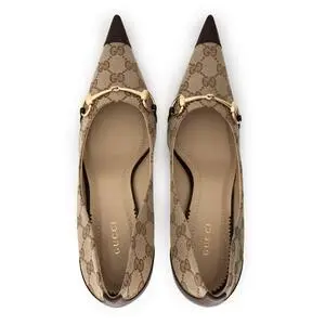 Gucci Patterned Fabric Pointed-toe Stiletto Pumps - No