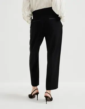 Brunello Cucinelli Viscose And Virgin-wool Tuxedo Trousers