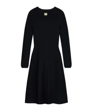 Armani Exchange Long-sleeved, Mid-length, Round-neck Dress