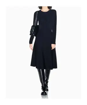 Armani Exchange Long-sleeved, Mid-length, Round-neck Dress