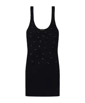 Armani Exchange Ribbed Dress - Black