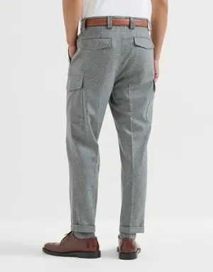 Brunello Cucinelli Virgin Wool Flannel Trousers With Cargo Pockets