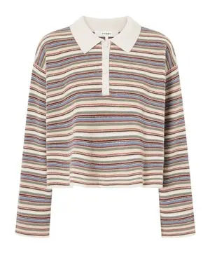 FRAME Striped Polo Knitted Top