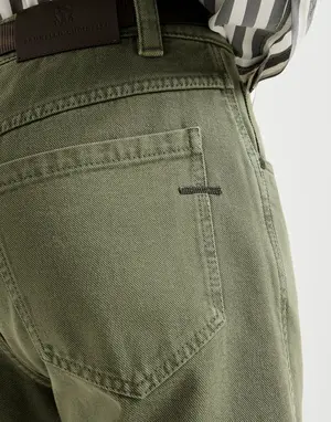 Brunello Cucinelli Dyed Denim Five-pocket Straight Trousers With Shiny Bartack