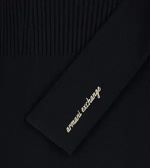 Armani Exchange Ribbed Long-sleeve Dress