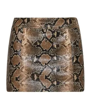 ERMANNO FIRENZE Snake-print Mini Skirt - Brown