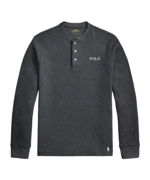 Polo Ralph Lauren Waffle-knit Pajama Top - Grey