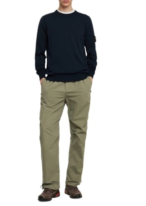 Stone Island Crew Neck Sweatshirt With Long Sleeves - Black
