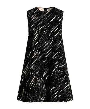 Marni Sleeveless Colorblock Flared Dress - Black