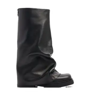 Attico Thigh-high Boots With Ruched Shaft