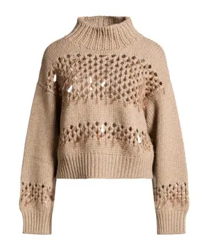 Brunello Cucinelli Solidcolor Appliqué Cashmere Sweater - Sand-colored