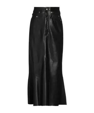 Rick Owens Solidcolor Leather Skirt