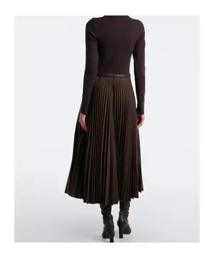 Simkhai Abilene Checked Ribbed-knit Pleated Midi Dress