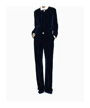 Giorgio Armani Double-darted Velvet Trousers
