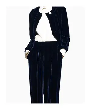 Giorgio Armani Double-darted Velvet Trousers