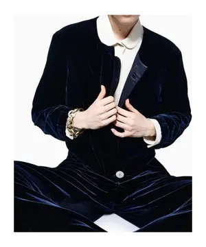 Giorgio Armani Double-darted Velvet Trousers