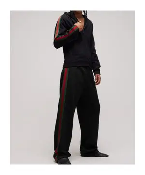 Gucci Silk Cotton Sportswear Pants With Web