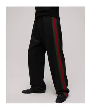 Gucci Silk Cotton Sportswear Pants With Web