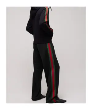 Gucci Silk Cotton Sportswear Pants With Web