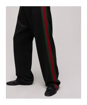 Gucci Silk Cotton Sportswear Pants With Web