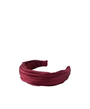 JENNIFER BEHR Ruched Satin Headband - Red