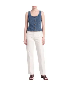 Rag & Bone Sleeveless Denim Cropped Top