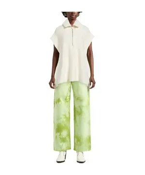 GANNI Solid-color Lightweight Knit Short-sleeve Top