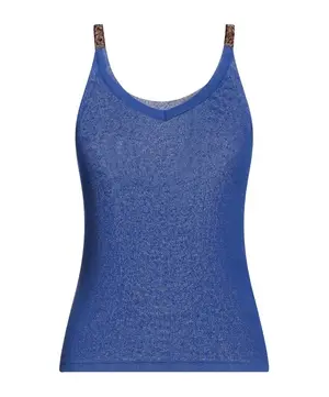 Max Mara Sleeveless Vneck Knit Top - Blue