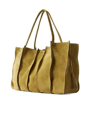 Ulla Johnson Suede Tote Bag With Painted Edges